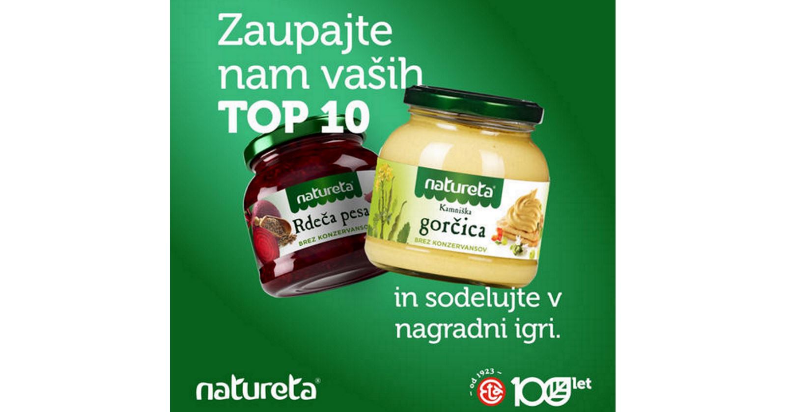 Natureta nagradna igra: 100 najljubših - Nagradne igre SI