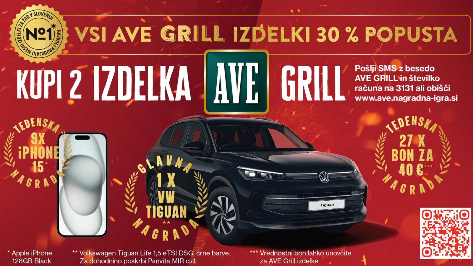 AVE nagradna igra za avto Volkswagen Tiguan in mobilne telefone