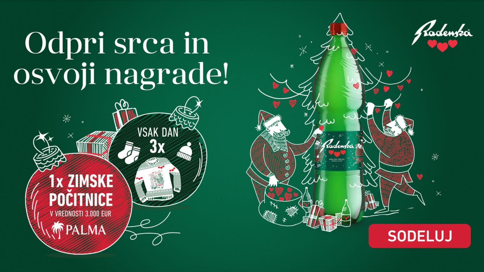 Radenska nagradna igra: Odpri srca in osvoji nagrade - TriSrca.si