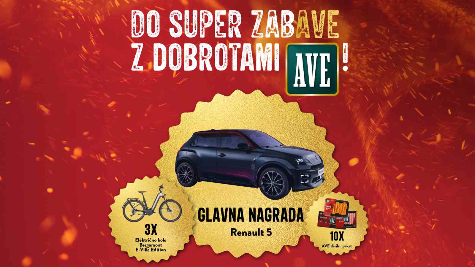 AVE nagradna igra za avto: Do super zabave z dobrotami AVE