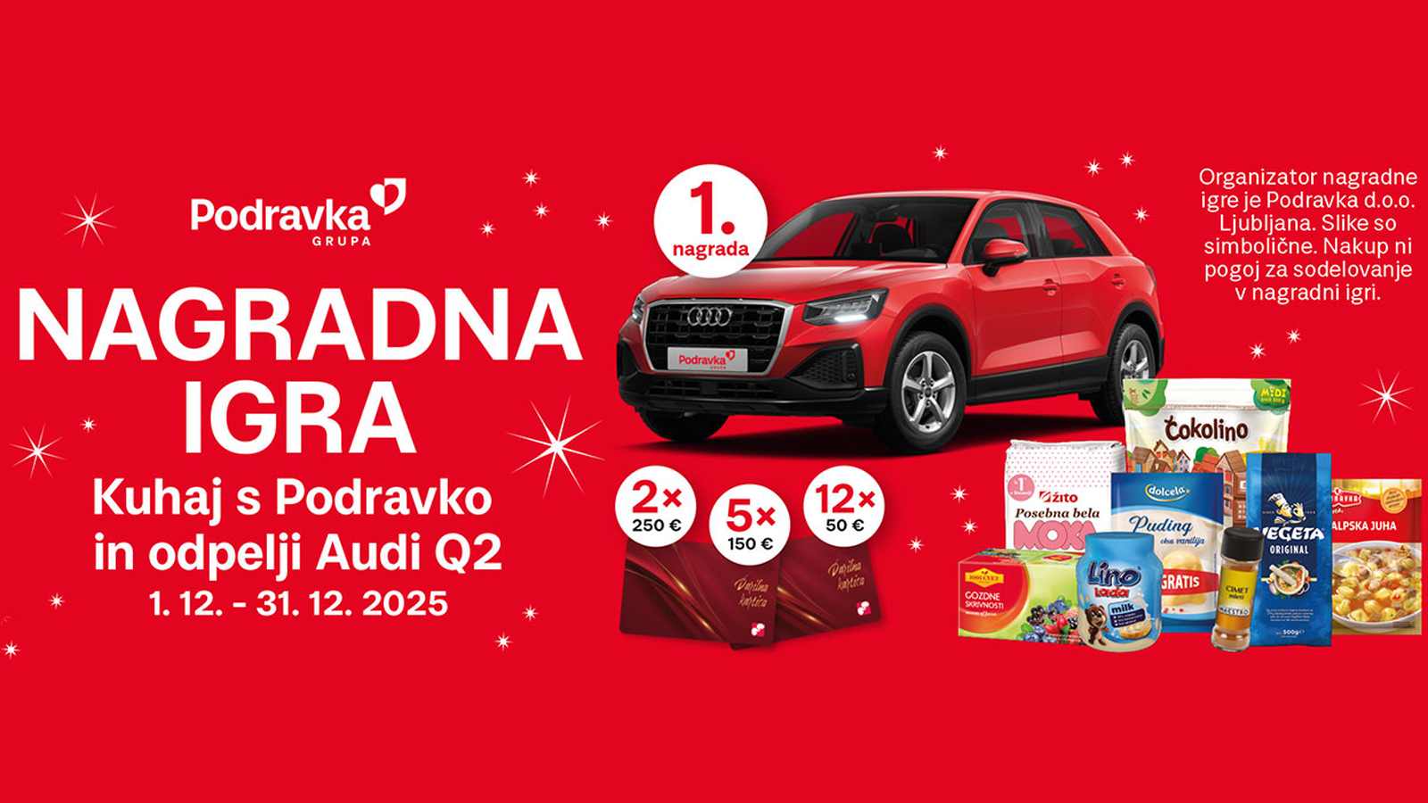 Podravka nagradna igra: Kuhaj s Podravko in odpelji avto Audi Q